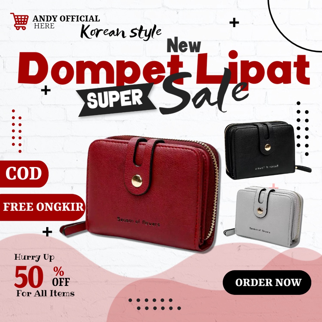 Jual Dompet Donpet Dimpet Dopet Fompet Domoet Lipat Wanita Cewek Cewe ...
