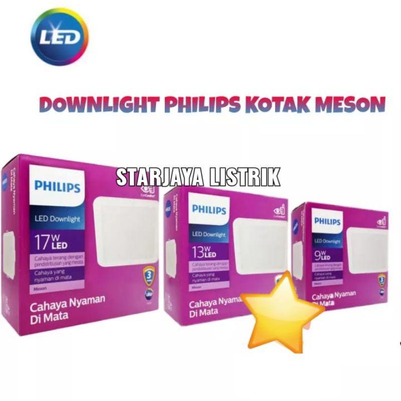 Jual Downlight LED Inbow Philips Meson 9watt/13watt/17Watt Kotak Warna ...