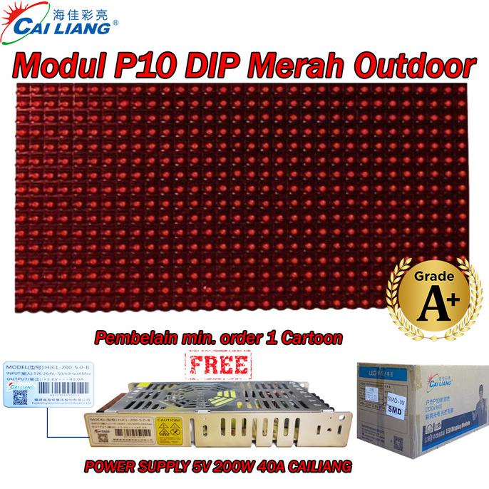 Jual MODUL P10 MERAH RUNNING TEXT OUTDOOR TALLED | Shopee Indonesia
