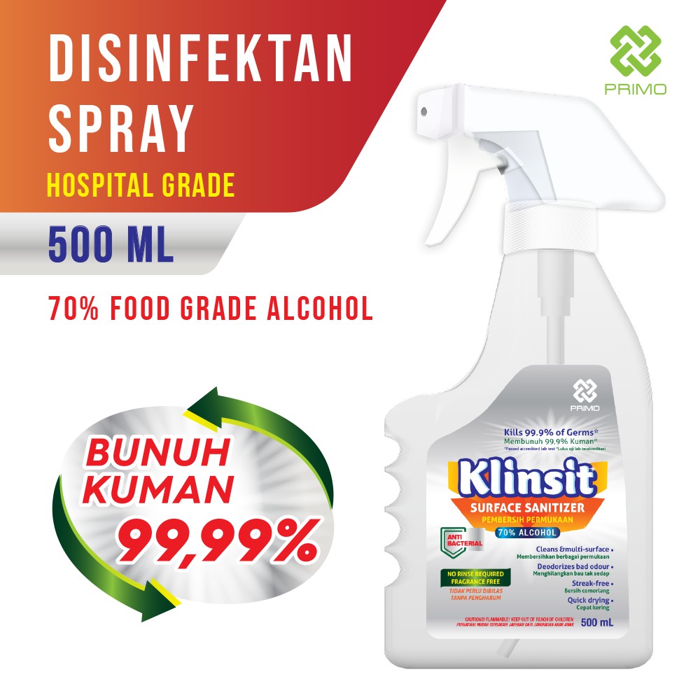Jual Disinfectant Spray KLINSIT 500 ML Alkohol Food Grade 70% ...