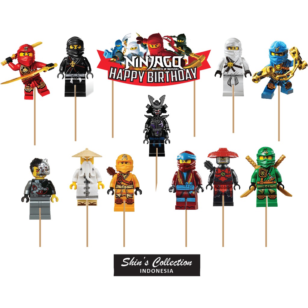 Jual Cake topper Lego Ninjago 1 set isi 12 pcs | Shopee Indonesia
