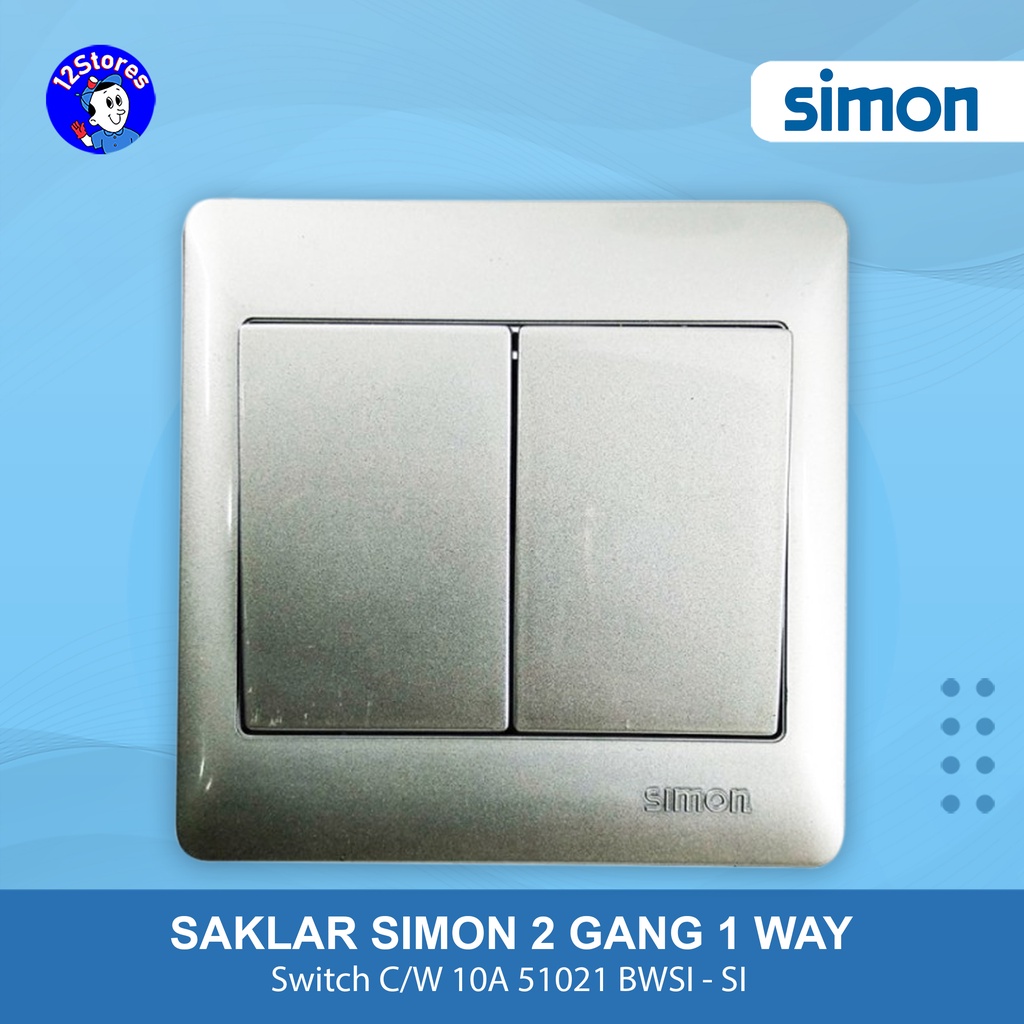 Jual Saklar Simon 2 Gang 1 Way Switch 10A – 51021 BWSI-SI | Shopee ...