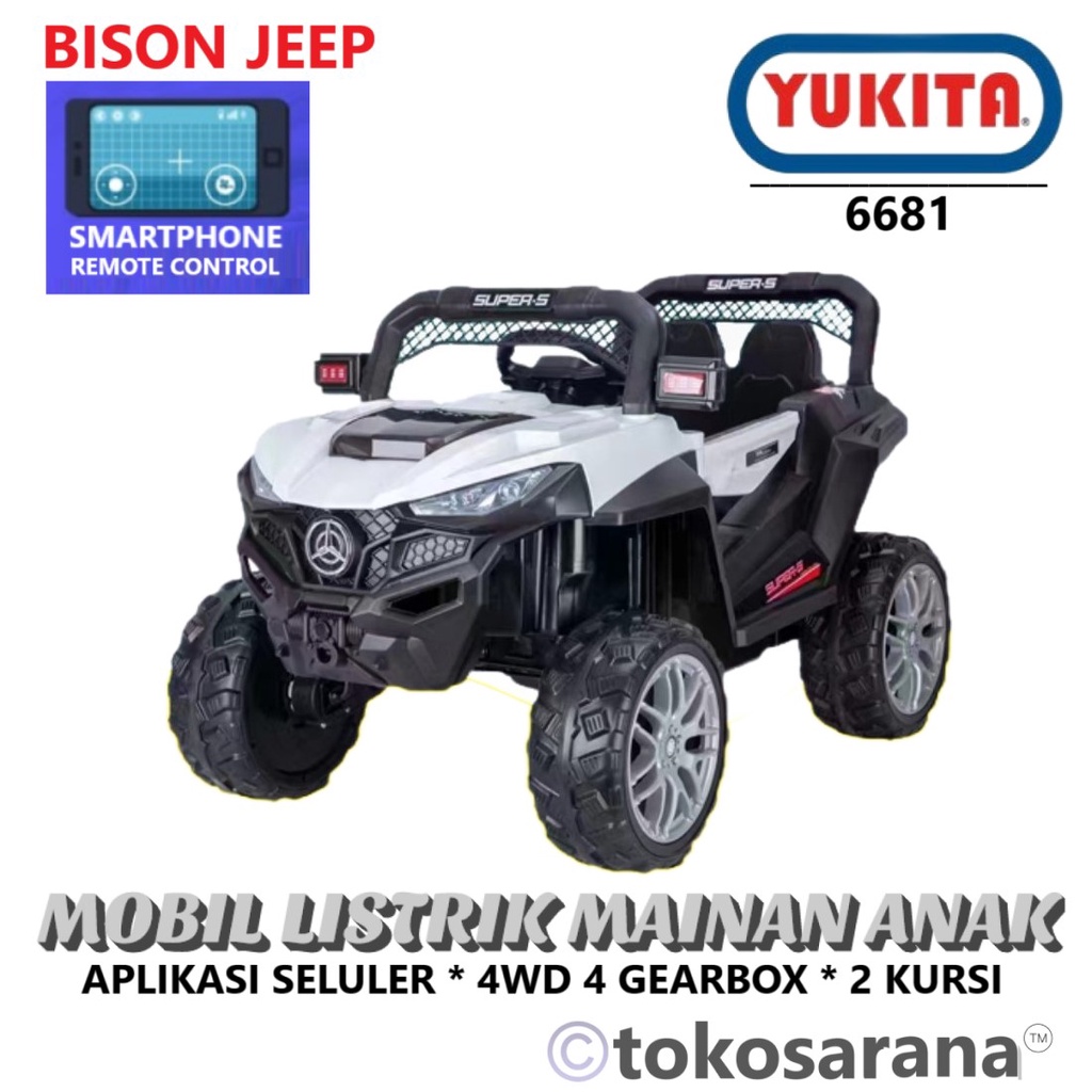 Jual Mobil Listrik Mainan Anak Yukita 6681 Bison Jeep Aplikasi Seluler ...