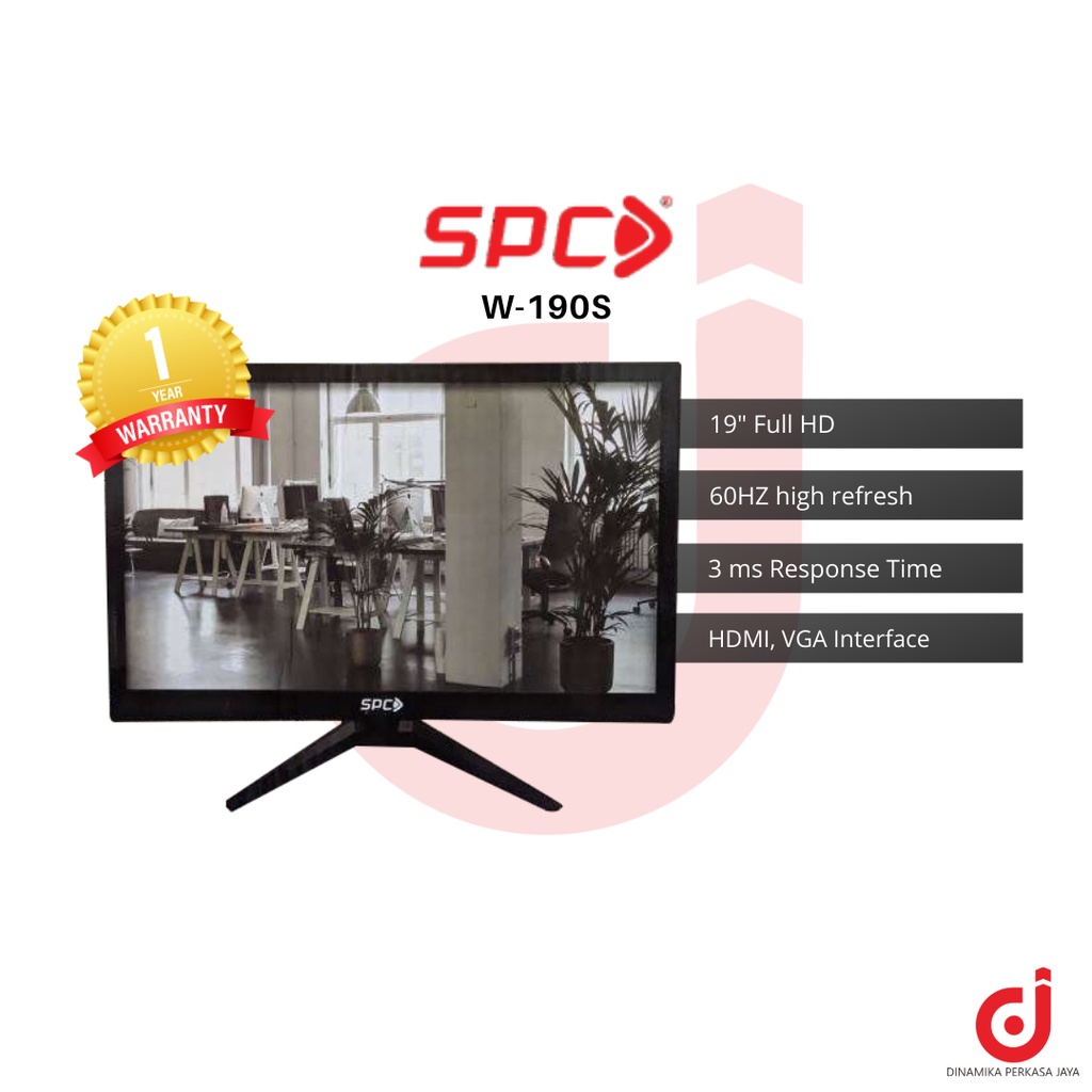 Jual LED Monitor SPC 19 inch FULL HD Input HDMI & VGA | Shopee Indonesia