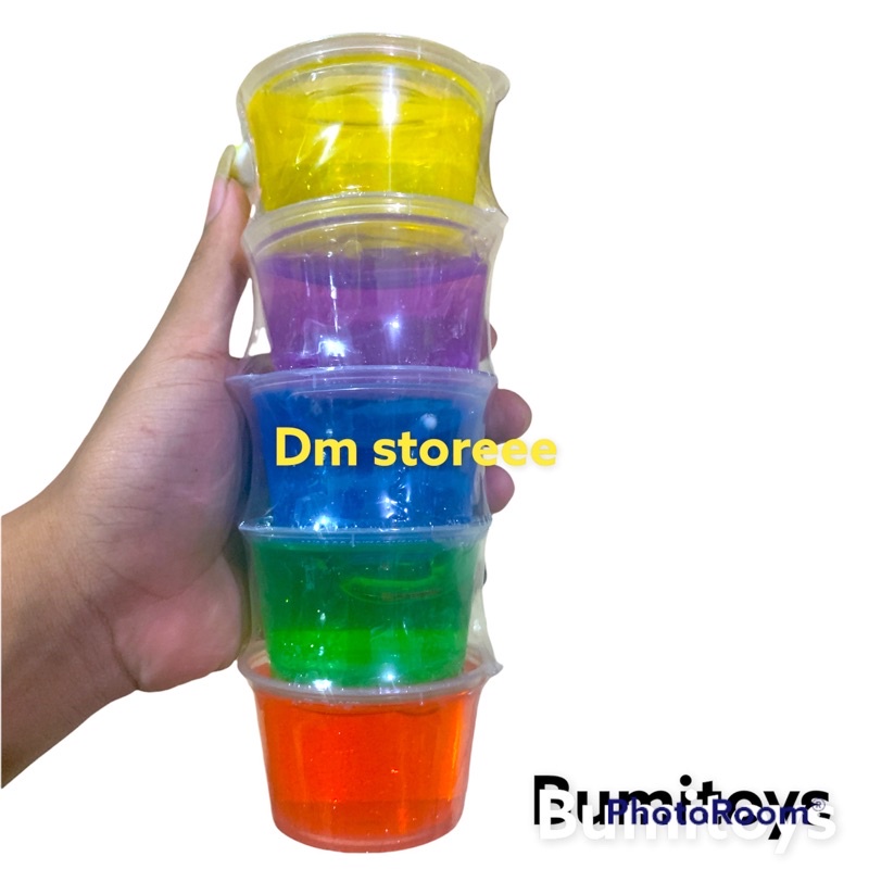 Jual slime jelly jiggly glitter / slime clear glitter / slem murah ...