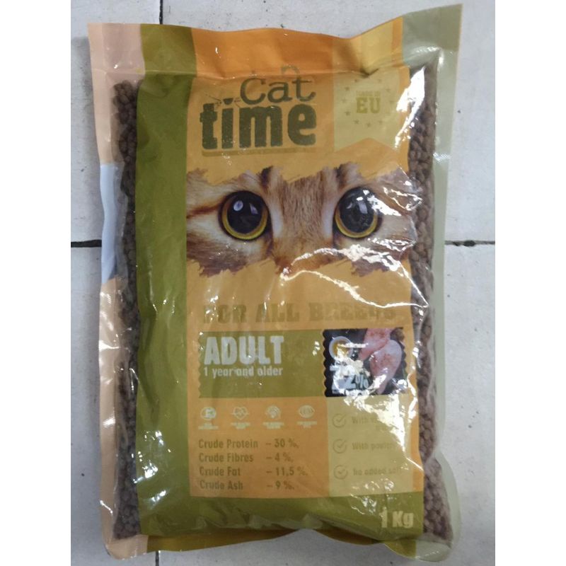 Jual Makanan Kucing - Cat Time 1 Kg ( Bisa Semua Usia Kucing ) | Shopee ...
