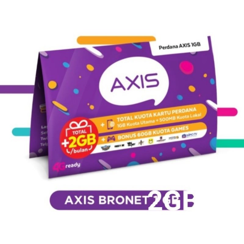 Jual Kartu Perdana internet AXIS paket BRONET Kuota 2GB | Shopee Indonesia