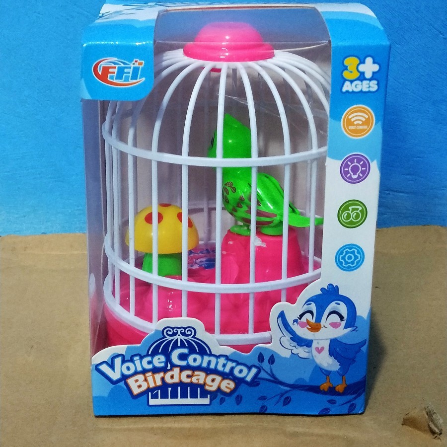 Jual Mainan Burung Dalam Sangkar Berkicau Voice Control Birdcage FU1138 ...