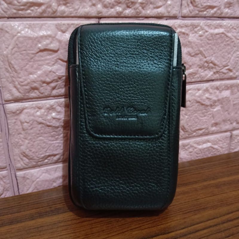 Jual Dompet Hp Untuk Diikat Pinggang Kulit Import Premium 2 Ruang ...