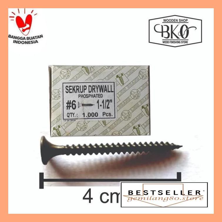 Jual Baut & Mur Tools- Skrup Gypsum Dan Kayu Merk Lion 6*1.1/2 ( 4Cm ...