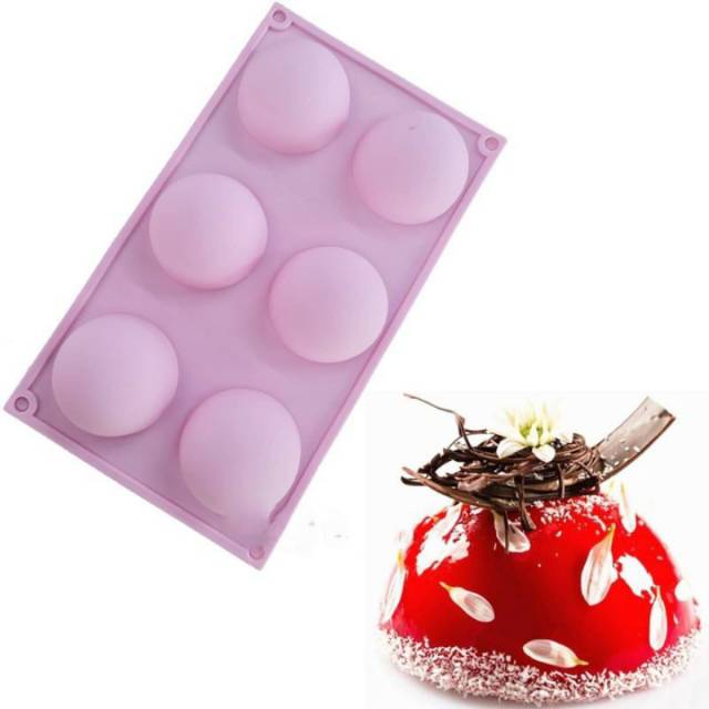 Jual Cetakan Coklat / Cookies /Pudding Bahan Silicone Bentuk Setengah ...