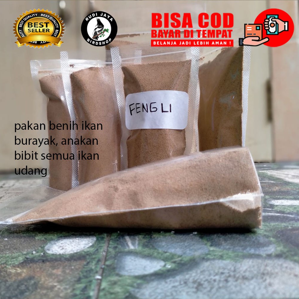 Jual TEPUNG UDANG PELET FENG LI FENGLI 0 500GR PAKAN BENIH BIBIT IKAN UDANG BURAYAK ANAKAN IKAN ...