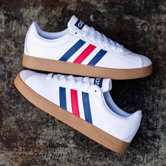 Jual ADIDAS NEO VL COURT WHITE FRANCE GUM | Shopee Indonesia