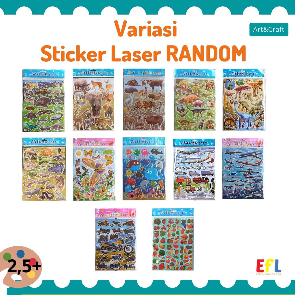 Jual Montessori Sticker Tempel, Sticker Laser, Sticker Manik, Sticker ...