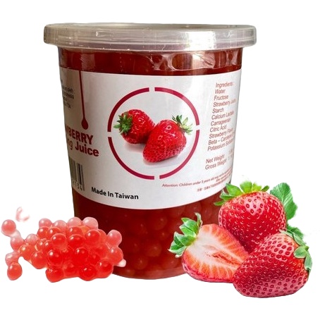 Jual Strawberry Coating Juice 1kg Jeli Popping Boba Agar Rasa Stroberi ...