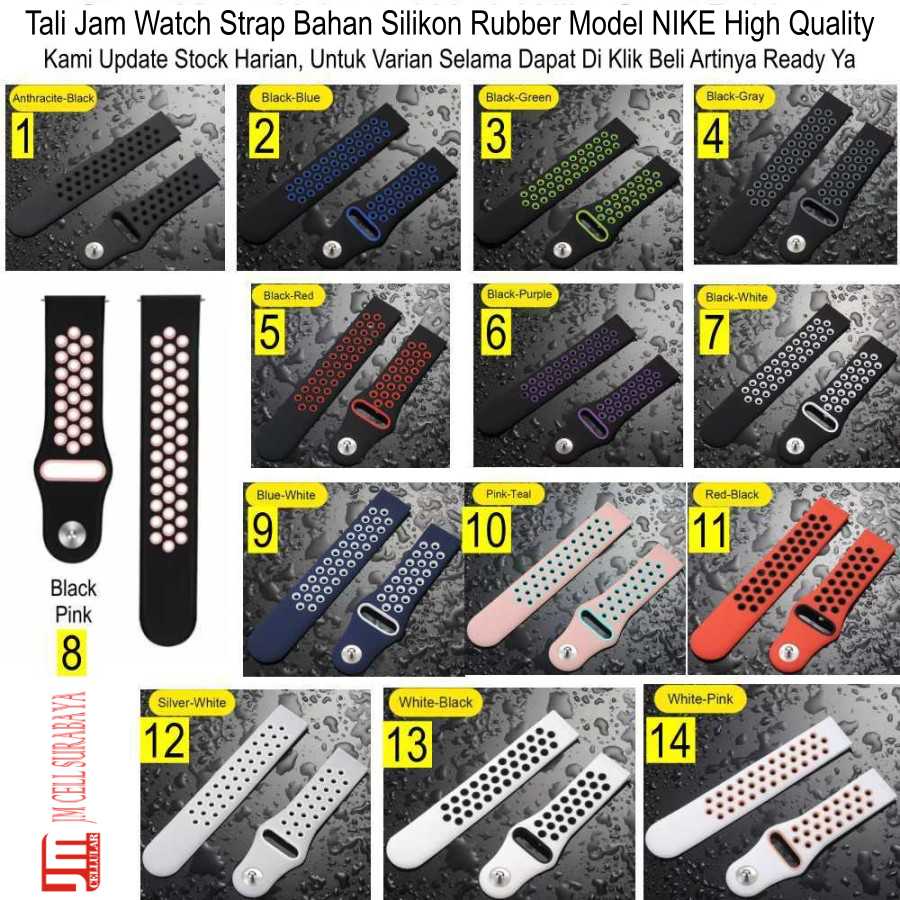 Jual NKL Tali Jam 20mm Watch Strap Garmin Forerunner 55 - Nike Rubber ...