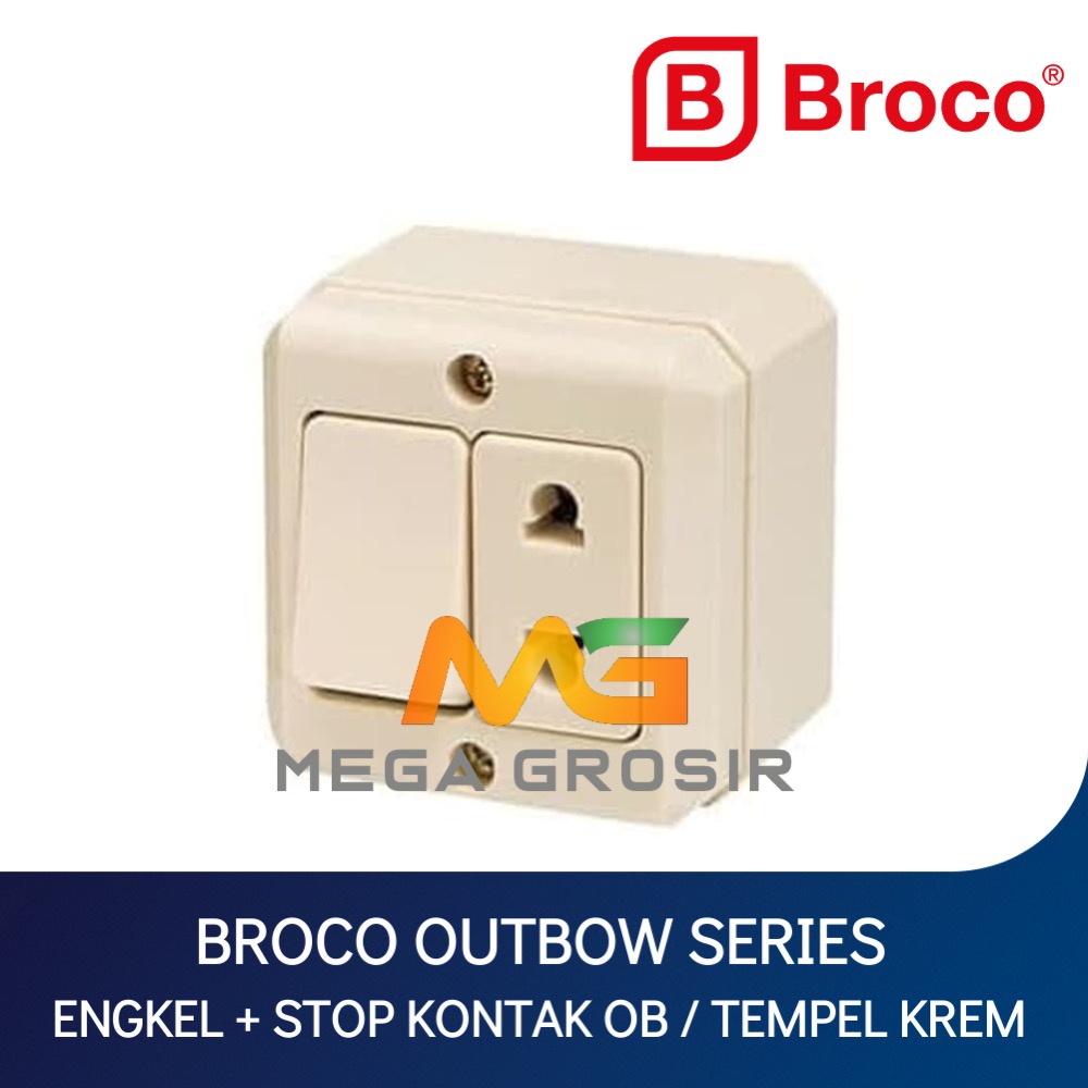 Jual Stop Kontak dan Saklar Broco New Gee Outbow Krem - OB Engkel ...