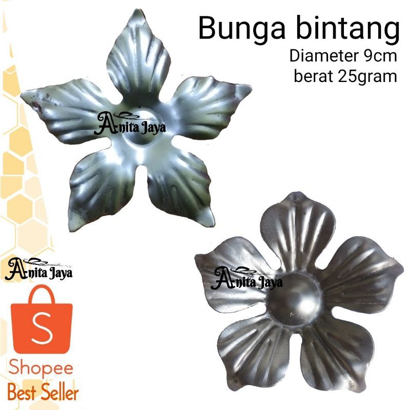 Jual bunga bintang ornamen pagar tralis canopy besi plat | Shopee Indonesia