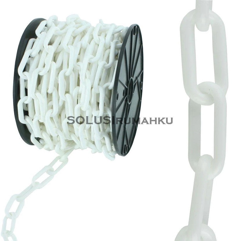 Jual Per Meter RANTAI PLASTIK 6 mm PUTIH PVC Pembatas Traffic Cone ...