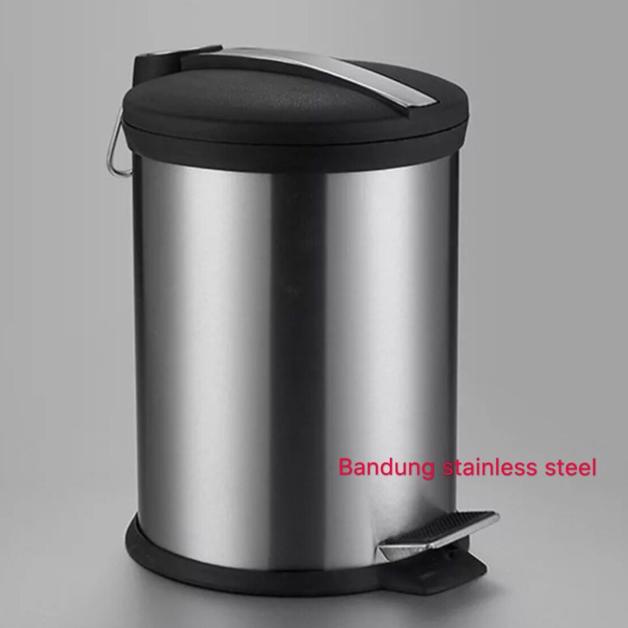 Jual Tempat tong sampah 5 liter stainless injak Rubbish bin tutup plastik rumah murah | Shopee ...