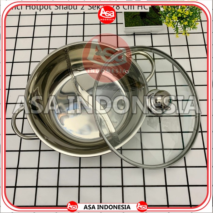 Jual Panci Hotpot Shabu 2 Sekat 28 Cm - ASA Indonesia | Shopee Indonesia
