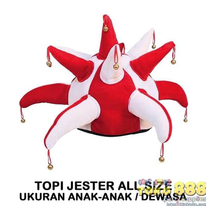 Jual TOPI JESTER / JOKER MERAH PUTIH ONE SIZE FITS ALL (1 BUAH ...