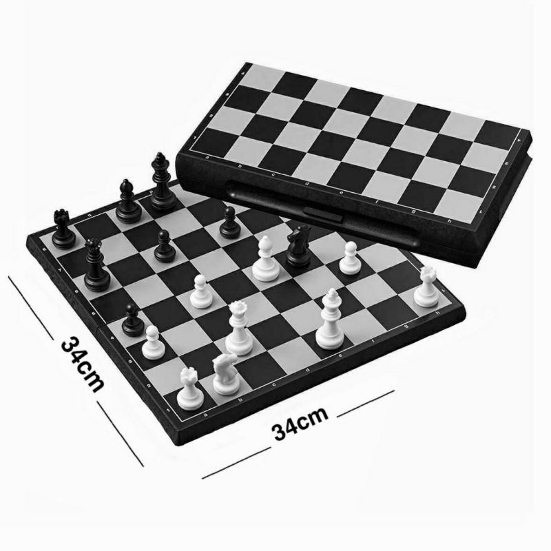 Jual Big Chess Catur Lipat Besar Size M Ukuran 34cm x 34cm Plastik Non ...