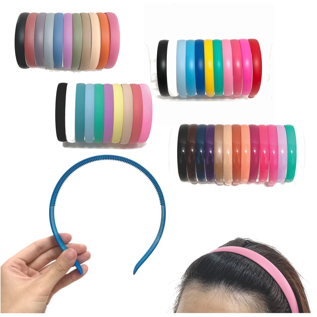 Jual BND23 BANDO POLOS SIMPLE BANDANA WARNA WANITA PLASTIK BERGERIGI ...