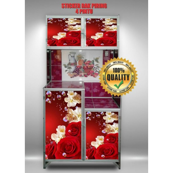 Jual Sticker Rak Piring Untuk Ukuran Empat Pintu,Motif bunga | Shopee ...