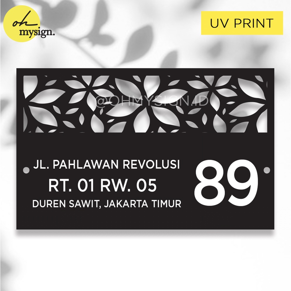Jual Custom Papan Alamat Rumah Akrilik Laser Cut Hollow + UV Print ...