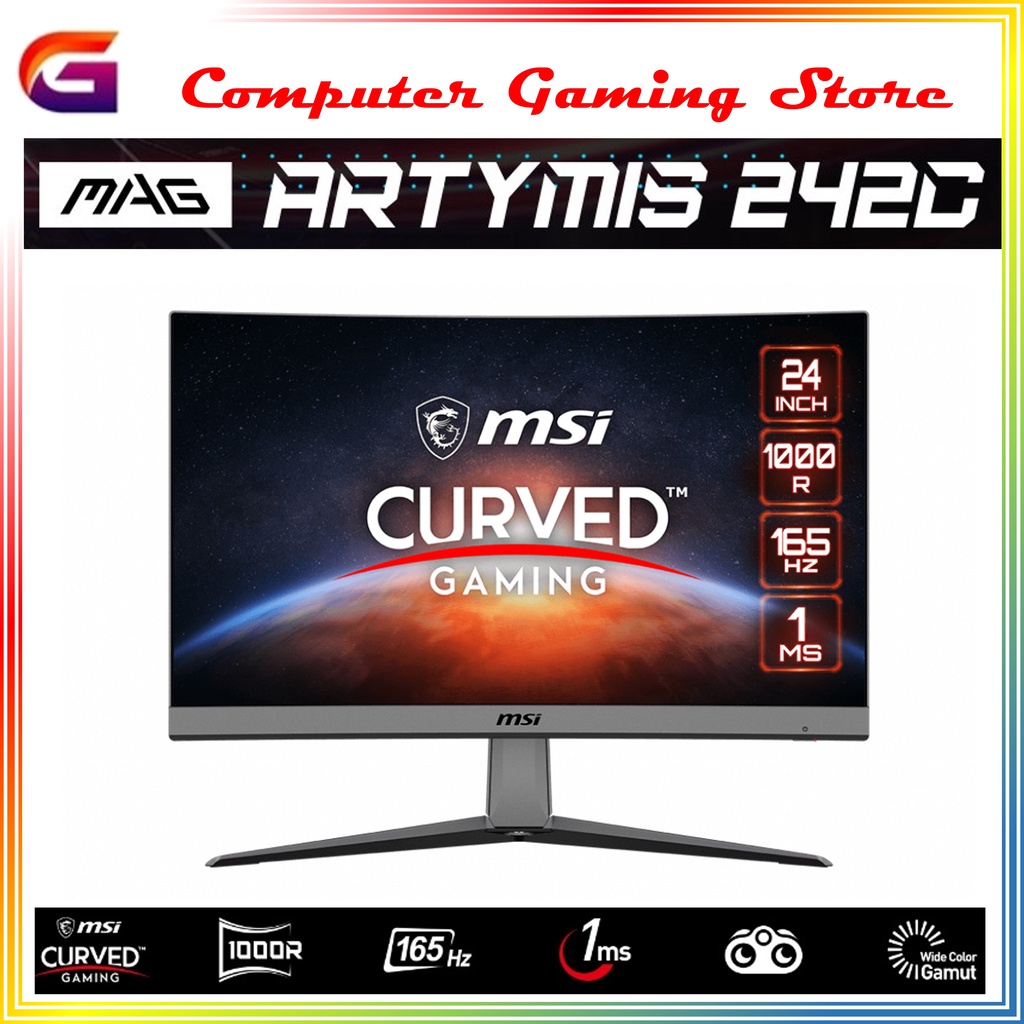 Jual MSI MAG ARTYMIS 242C Curved Gaming monitor. 1920x1080 | 165hz | 1ms | Shopee Indonesia