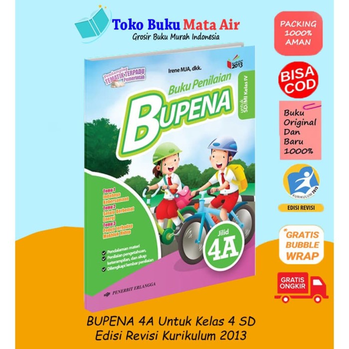Jual BISA COD BUPENA ( BUKU PENILAIAN ) JILID 4A UNTUK SD/MI KELAS IV (K13N) | Shopee Indonesia