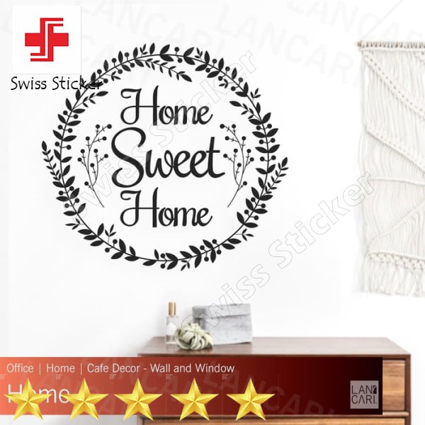 Jual Promo Wall Stiker Home Sweet Home Quote Sticker Cutting Dinding ...