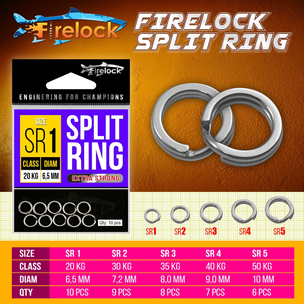 Jual Ring Pancing Split RIng FIRELOCK SPLIT RING SOLID RING HOOKED SNAP ...