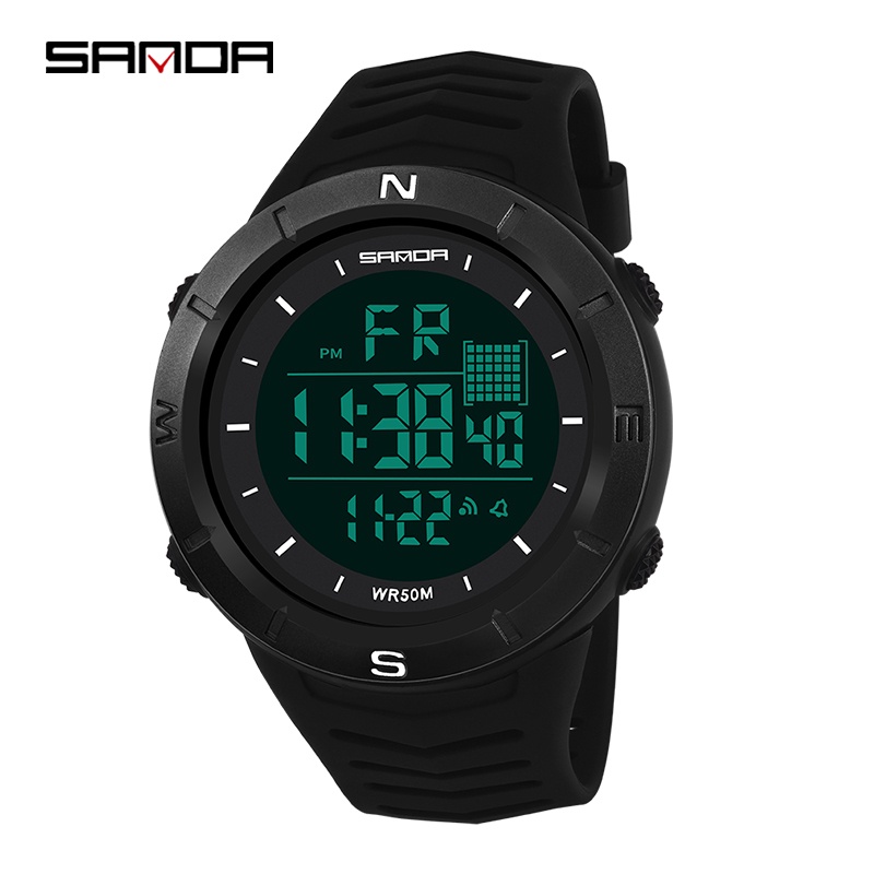 Jual SANDA 5001 Jam Tangan Pria Digital Sport EL Backlight Tali Rubber ...
