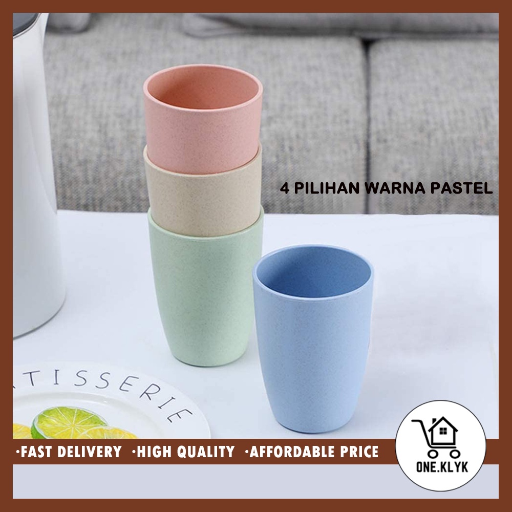 Jual Gelas Wheat Straw - Gelas Bahan Serat Jerami Gandum - Gelas Warna ...