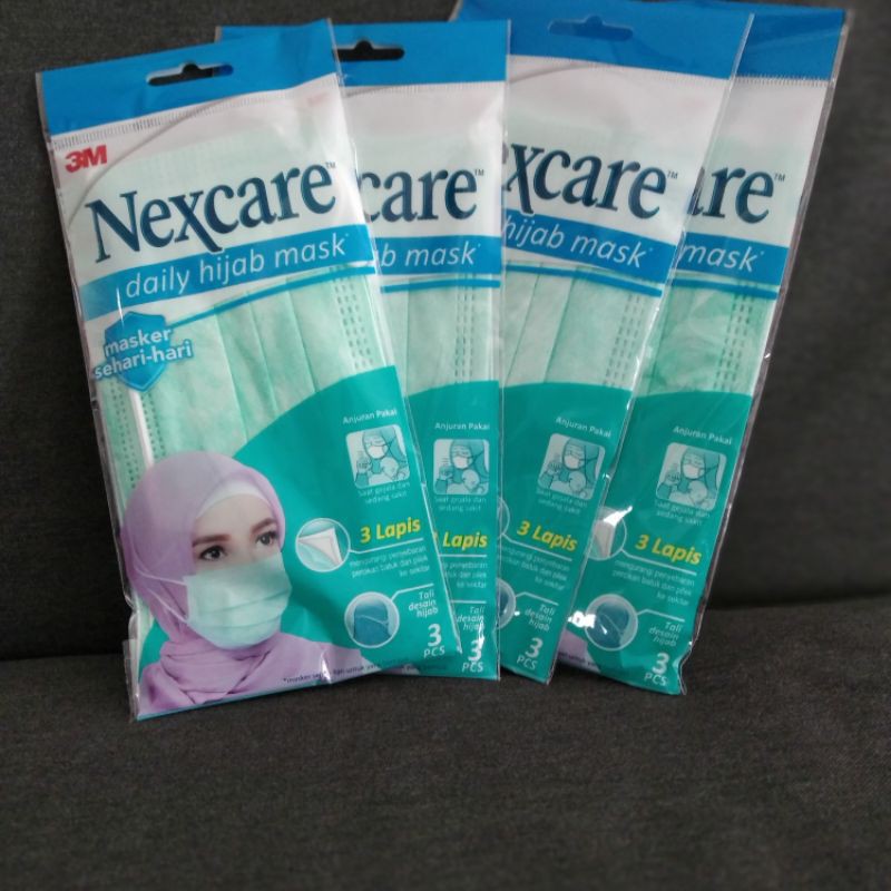 Jual MASKER HIJAB NEXCARE 3PLY / 1PACK ISI 3 MASKER ( HARGA PER PACK ...