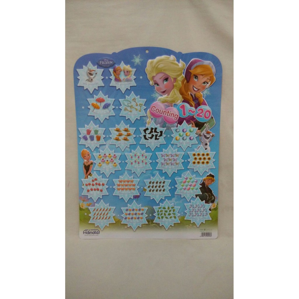 Jual READY POSTER EDUCATIONAL CHART BESAR: COUNTING 1-20 -DISNEY DAN ...