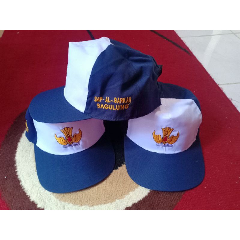 Jual Topi SMP bahan Drill + Identitas Sekolah | Shopee Indonesia
