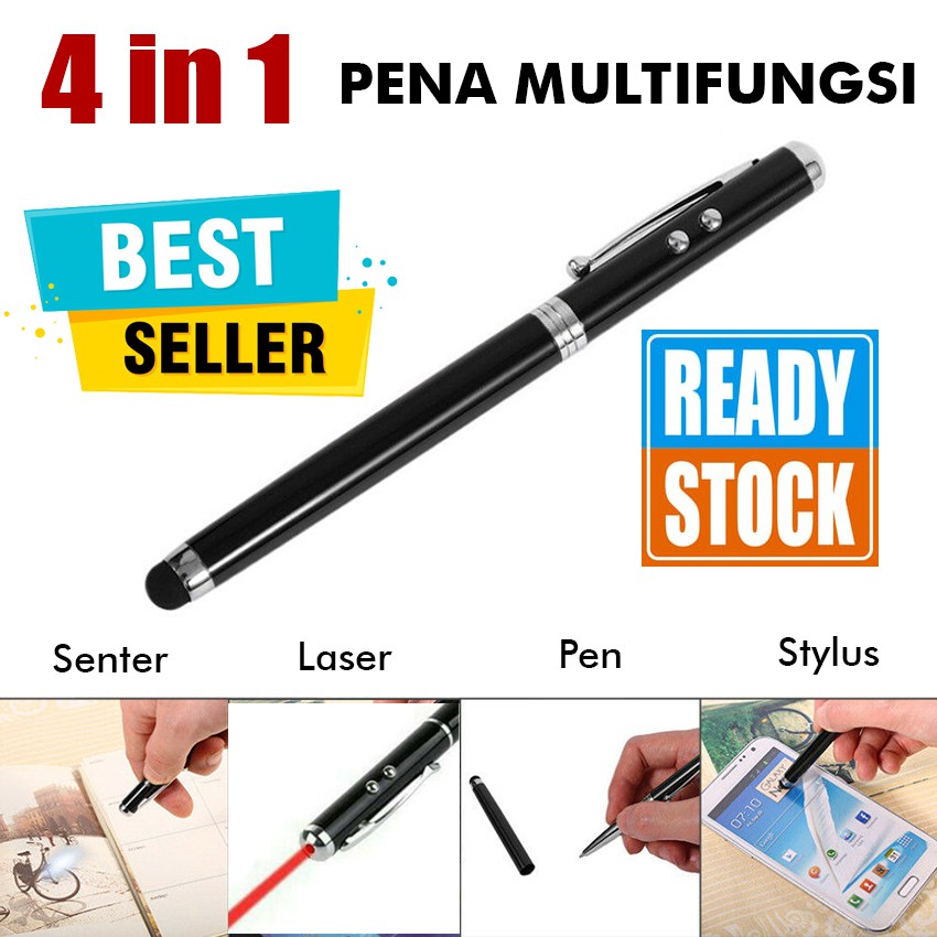 Jual 4 in 1 Pena Pen Senter + Laser Pointer + Pen + Stylus Stik ...
