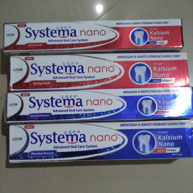 Jual Pasta Gigi LION WINGS Systema nano Menthol Breeze, Spring Fresh 75 ...