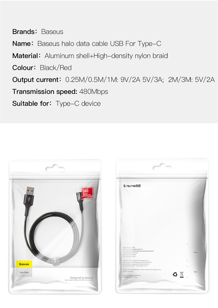 Jual Kabel Data LED Baseus Halo Fast Charging iPhone/Micro USB/Type-C ...