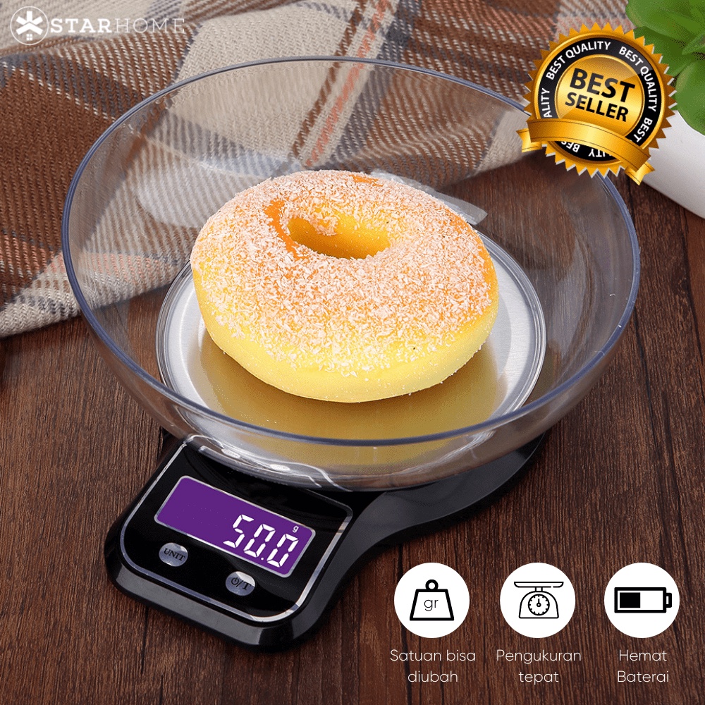 Jual StarHome Timbangan Dapur Digital Bonus Mangkok Timbangan Kue ...