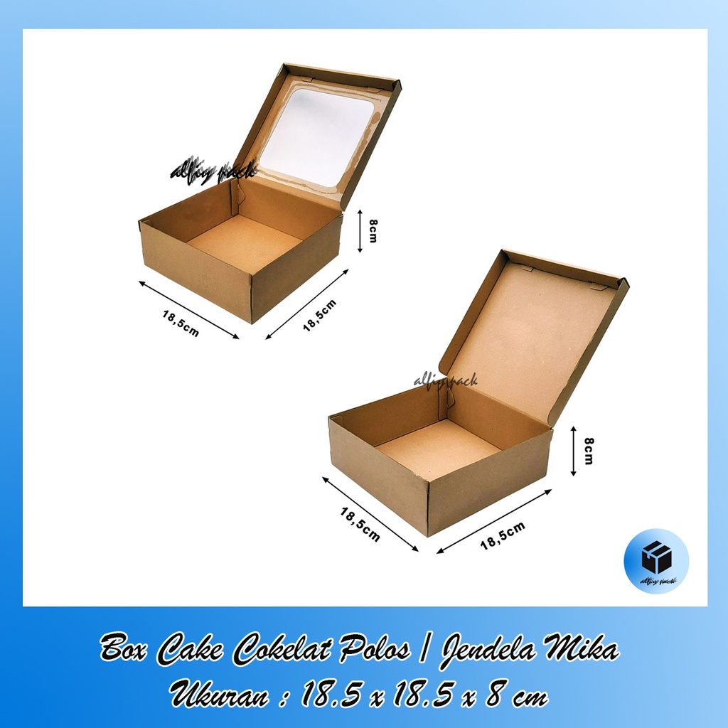 Jual 1pack isi 10pcs BOX CAKE TART COKELAT POLOS / JENDELA MIKA UKURAN ...