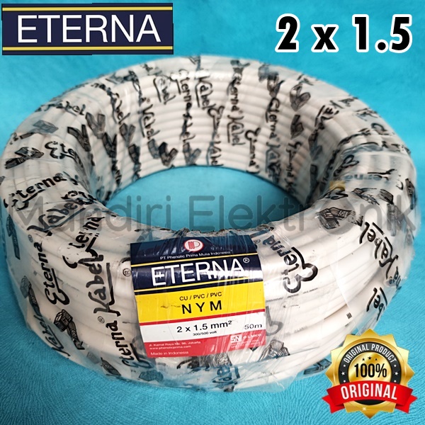 Jual (Roll) Kabel Listrik Eterna NYM 2x1,5 Kawat Tembaga Per Roll 50 meter - Kabel Listrik ...