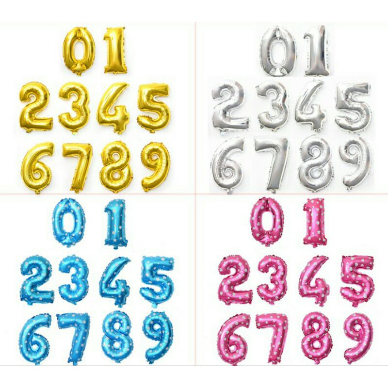 Jual Balon foil angka 40 cm / balon ulang tahun ( harga tertera 1 pcs ...