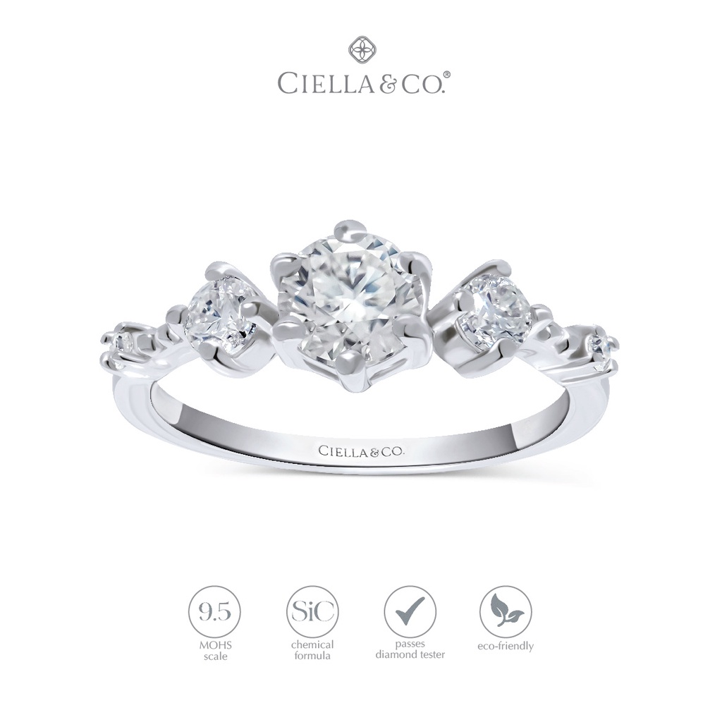 Jual Ciella & Co - Claire Solitaire Ring Cincin Moissanite Wanita ...