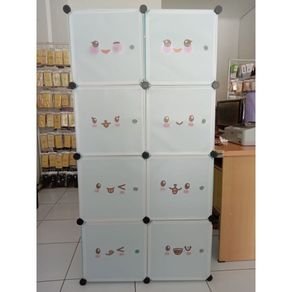Jual Lemari Plastik Karakter 8 Pintu Portable / Lemari Portable 4 Susun ...