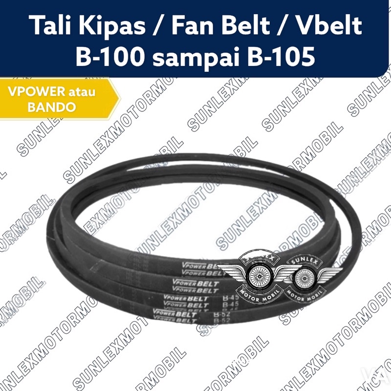 Jual FAN BELT TALI KIPAS VBELT VPOWER BANDO B100 B101 B102 B103 B104 ...