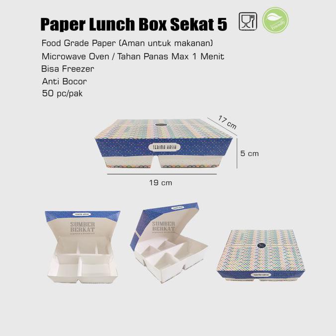 Jual Harga!! Paper Lunch Box Sekat 5 (Tab Plus) | Shopee Indonesia